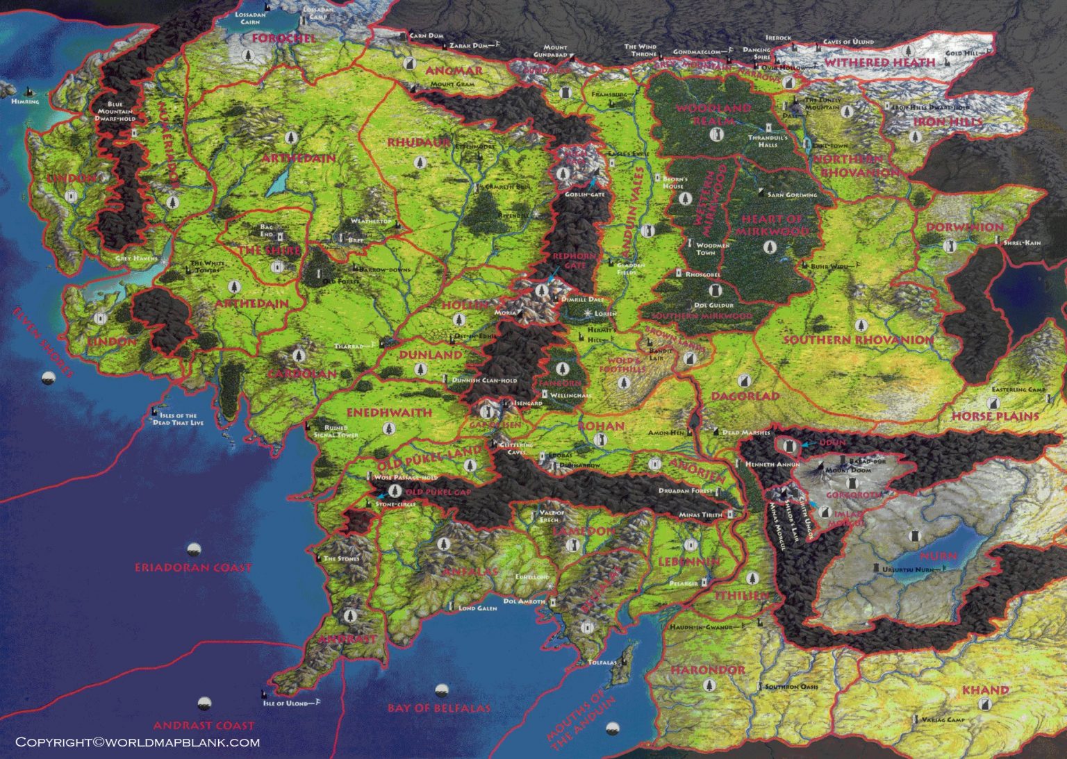 Middle Earth Map | Middle Earth Full World Map in Detailed – World Map ...
