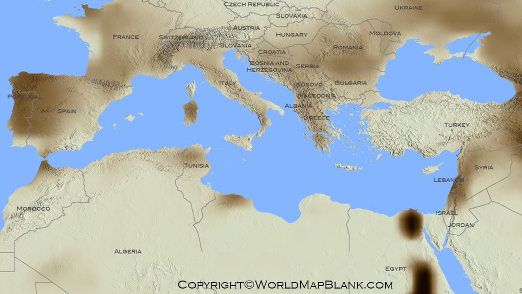 Map of Mediterranean World | Mediterranean Sea on World Map