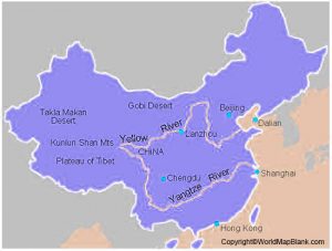Yellow River on World Map – Yangtze River Map China