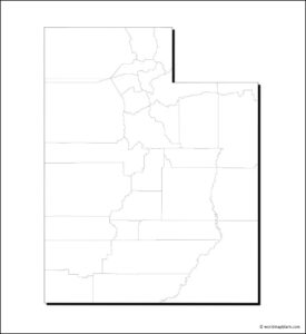 Printable Blank Map of Utah – Utah Outline Map