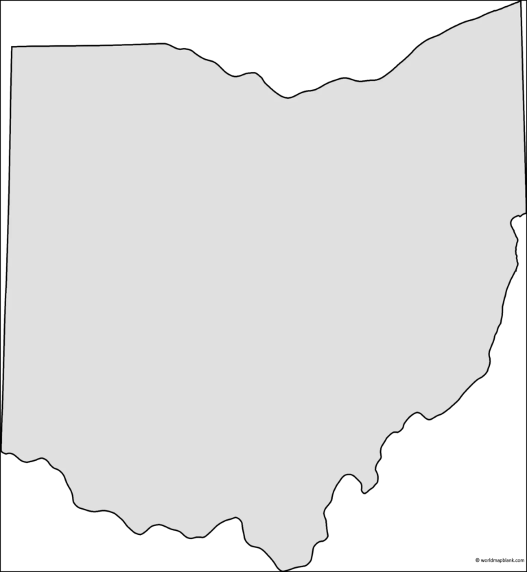 Blank Map of Ohio – Printable Ohio Map Outline [PDF]